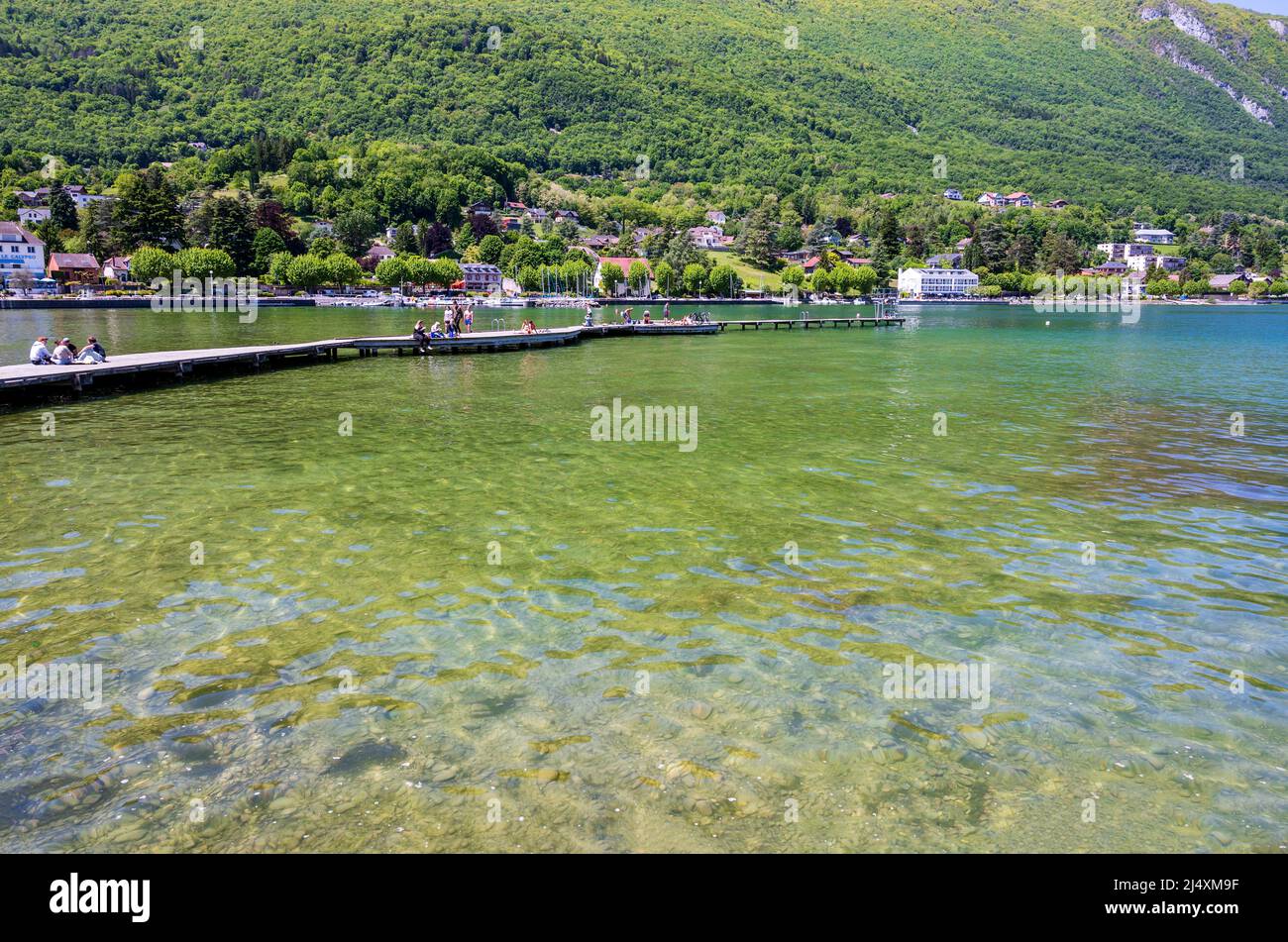 Lac du Bourget, the largest lake of the French Alps, at Le Bourget-du ...