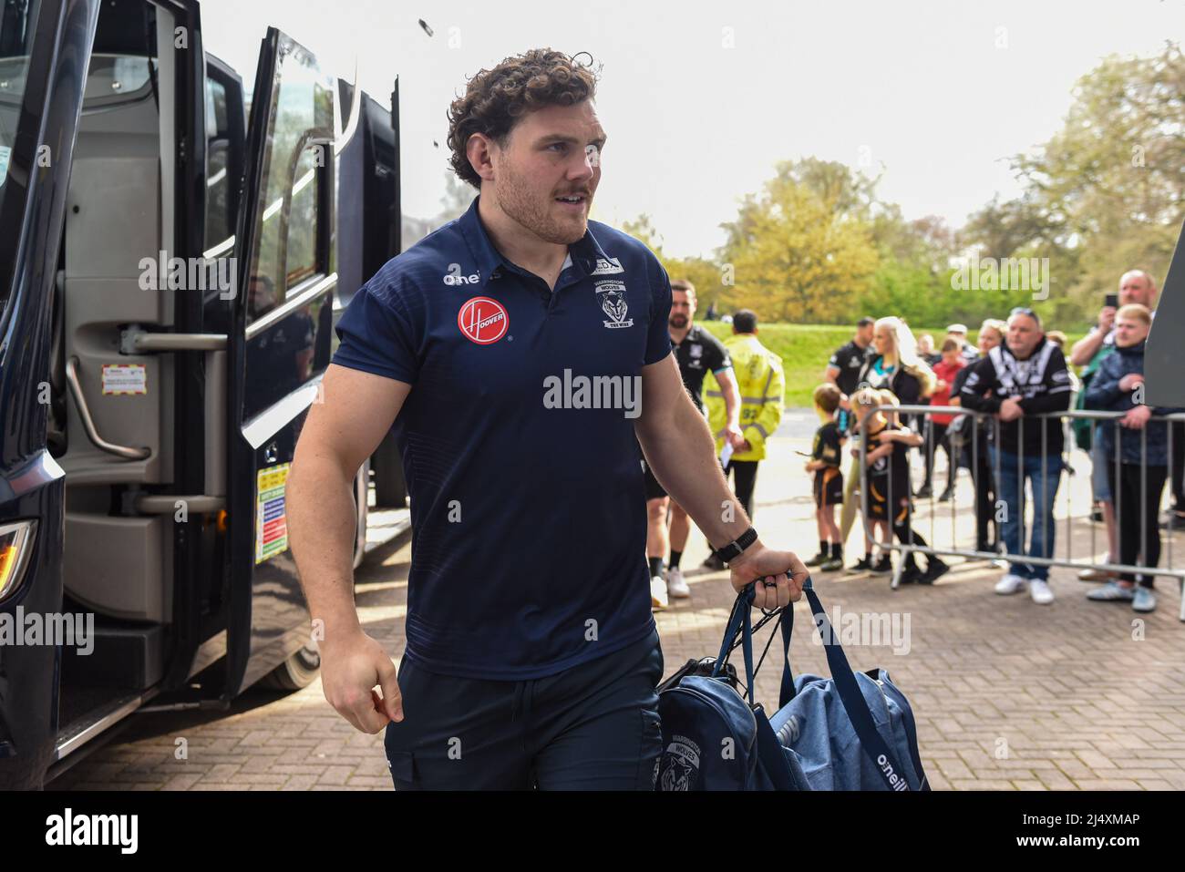 Rob Mulhern #19 of Warrington Wolves arrives at the MKM for the game ...