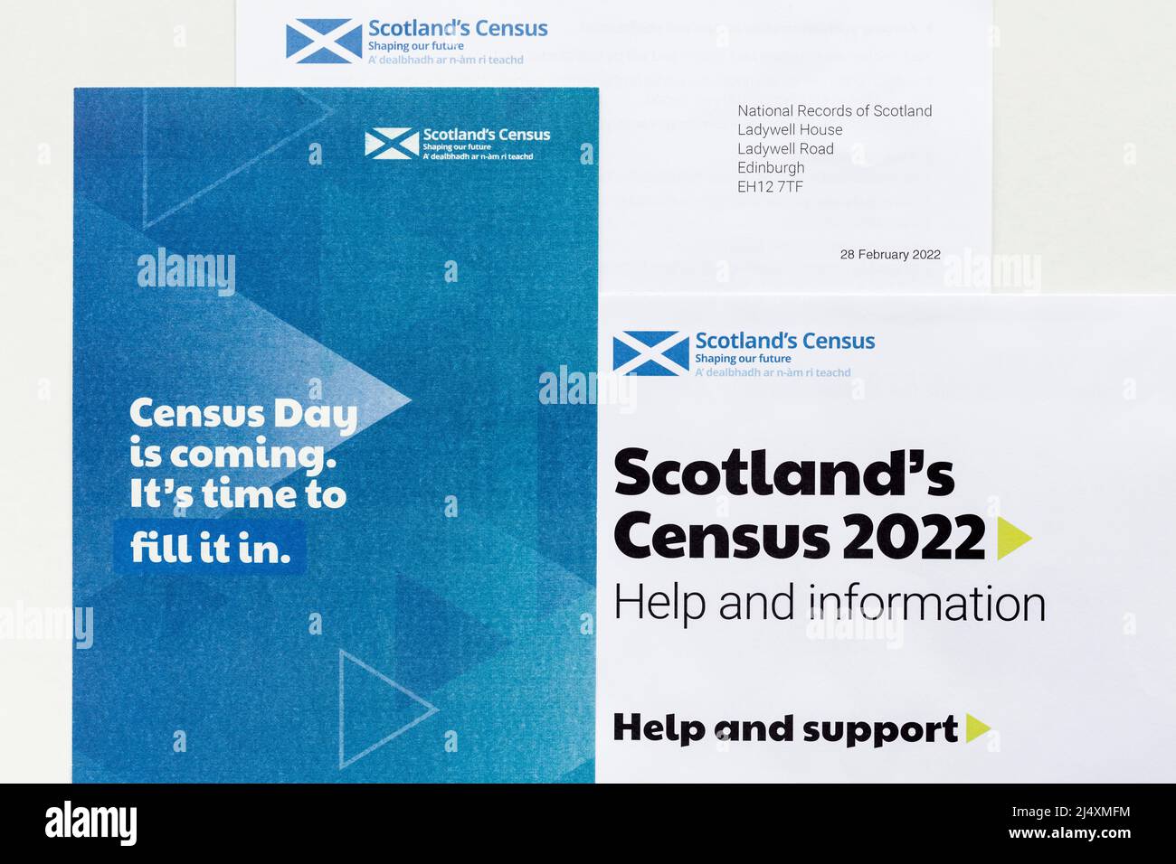 Scotland Census 2022 information leaflets, Scotland, UK, Europe Stock ...
