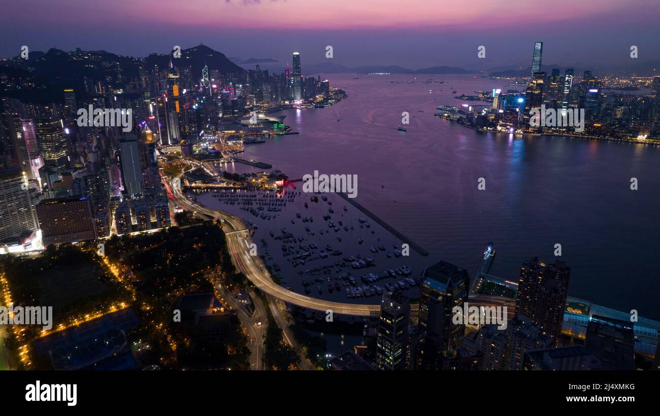 night view of Victoria harbour, Hong Kong Stock Photo - Alamy