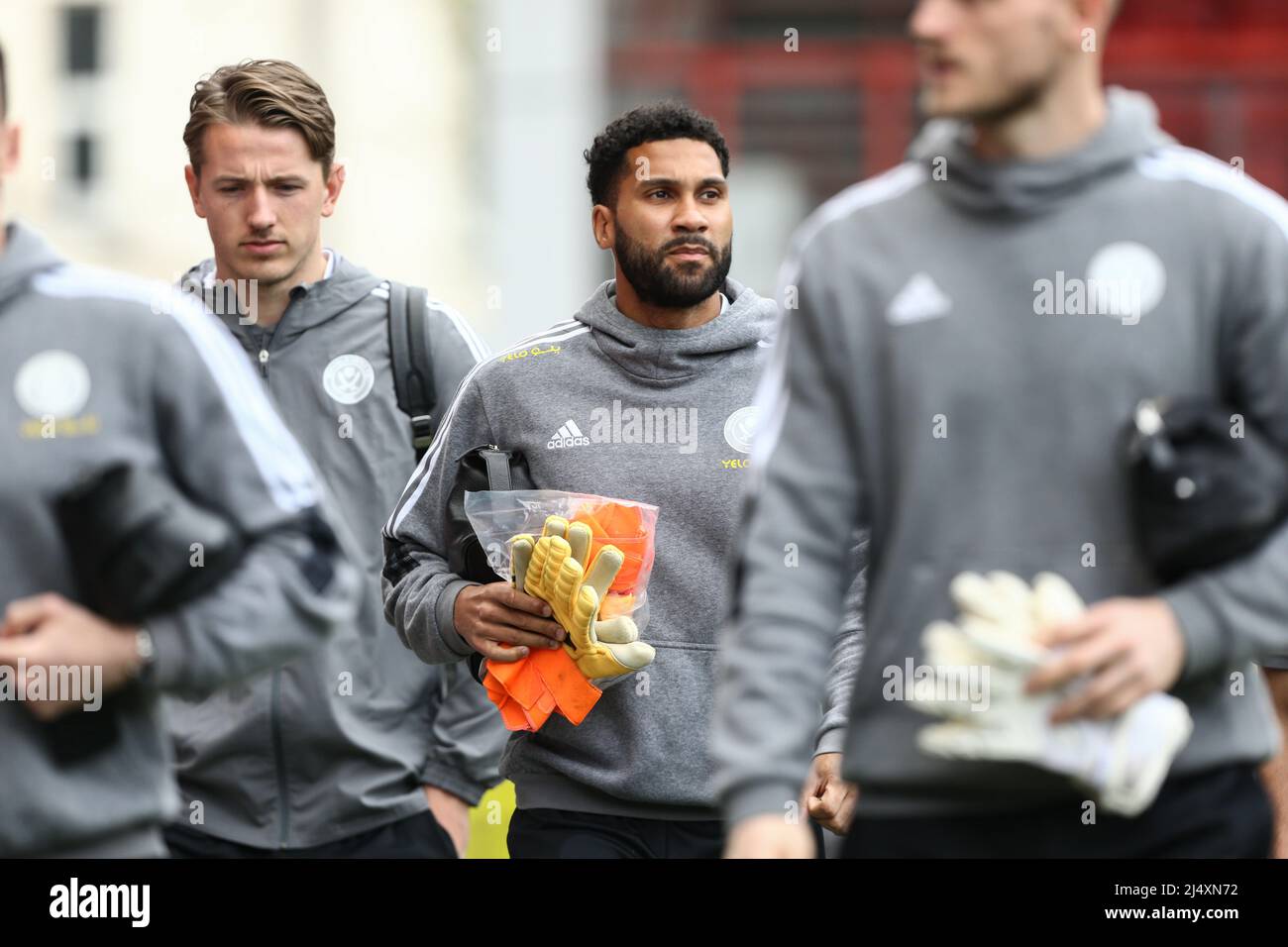 Wes Foderingham #18 of Sheffield United arrives at the stadium Stock ...