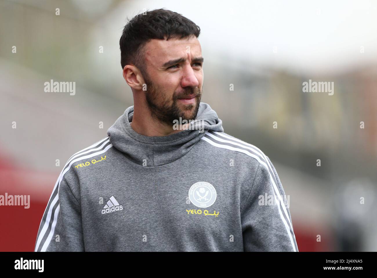 Enda Stevens #3 of Sheffield United arrives at the stadium Stock Photo ...