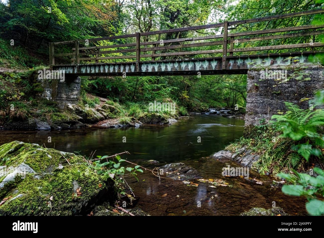 Easy Lyn river flowing over rocks creating waterfalls and rapids with ...