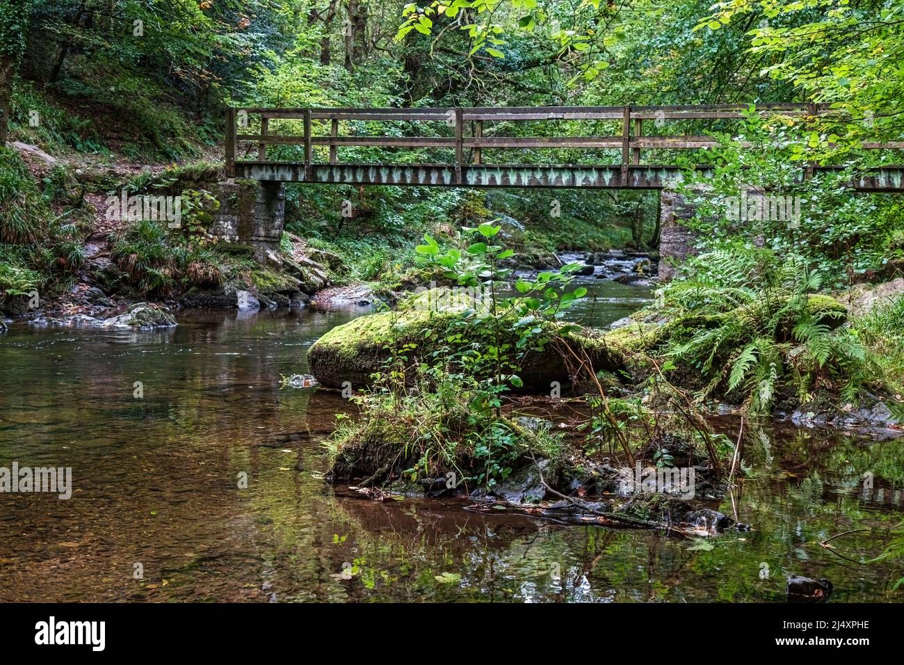 Easy Lyn river flowing over rocks creating waterfalls and rapids with ...