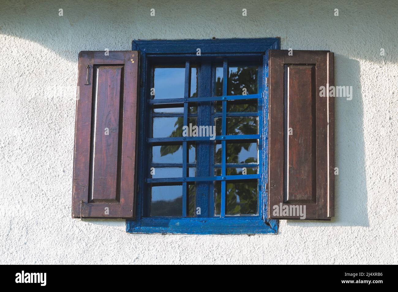 old fashioned traditional window and shutters Stock Photo - Alamy