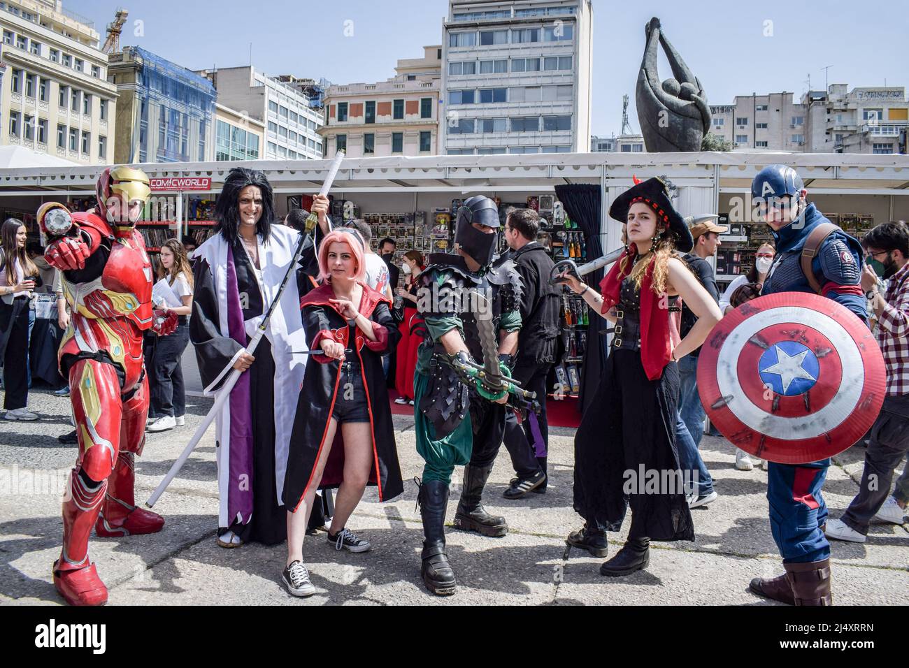 Athens, Greece. 16th Apr, 2022. Cosplayers dressed as their favourite ...