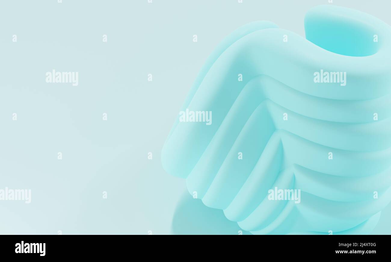 3d render. abstract geometric blue turquoise background. 3d vertical ...