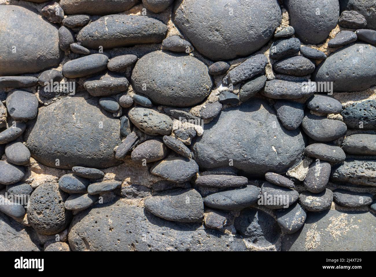 Lava rocks and sand of vulcanic Lanzarote island Stock Photo - Alamy