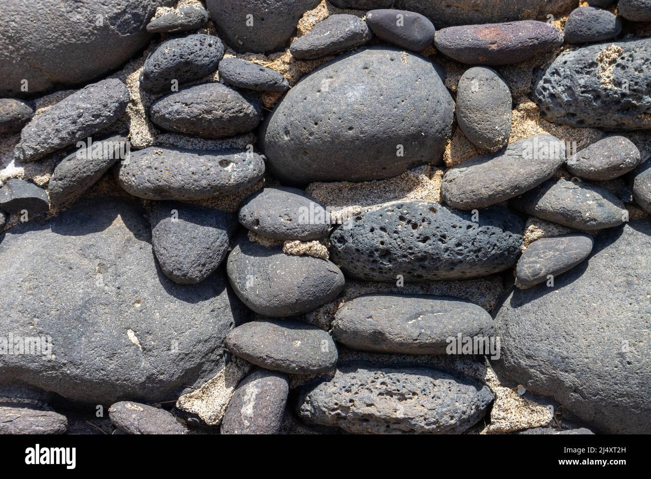 Lava rocks and sand of vulcanic Lanzarote island Stock Photo - Alamy