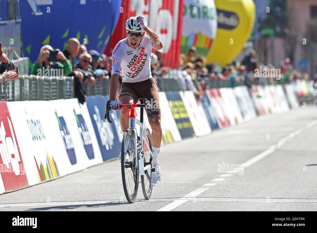 Primiero, Italy. 18th Apr, 2022. 2022 UCI Tour of the Alps, Cles to San ...