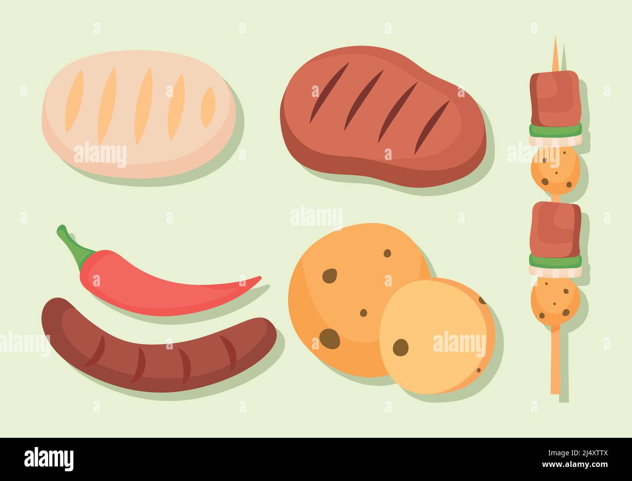 bbq food icon set Stock Vector Image & Art - Alamy