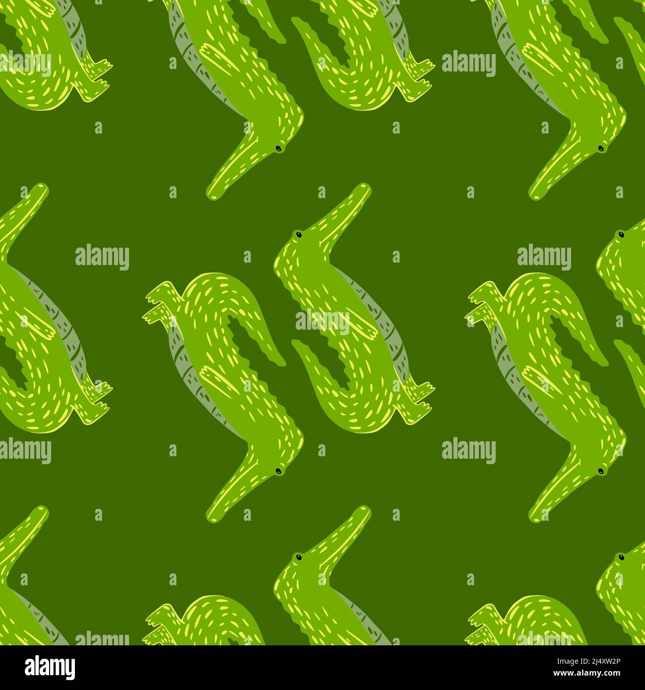 Cute crocodile seamless pattern. Background with funny alligator in ...