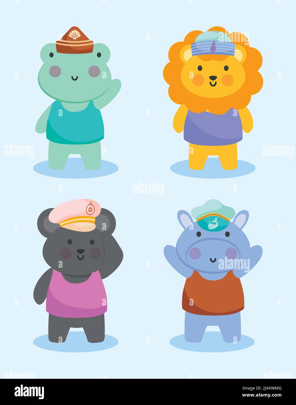 cute sailor animals set Stock Vector Image & Art - Alamy