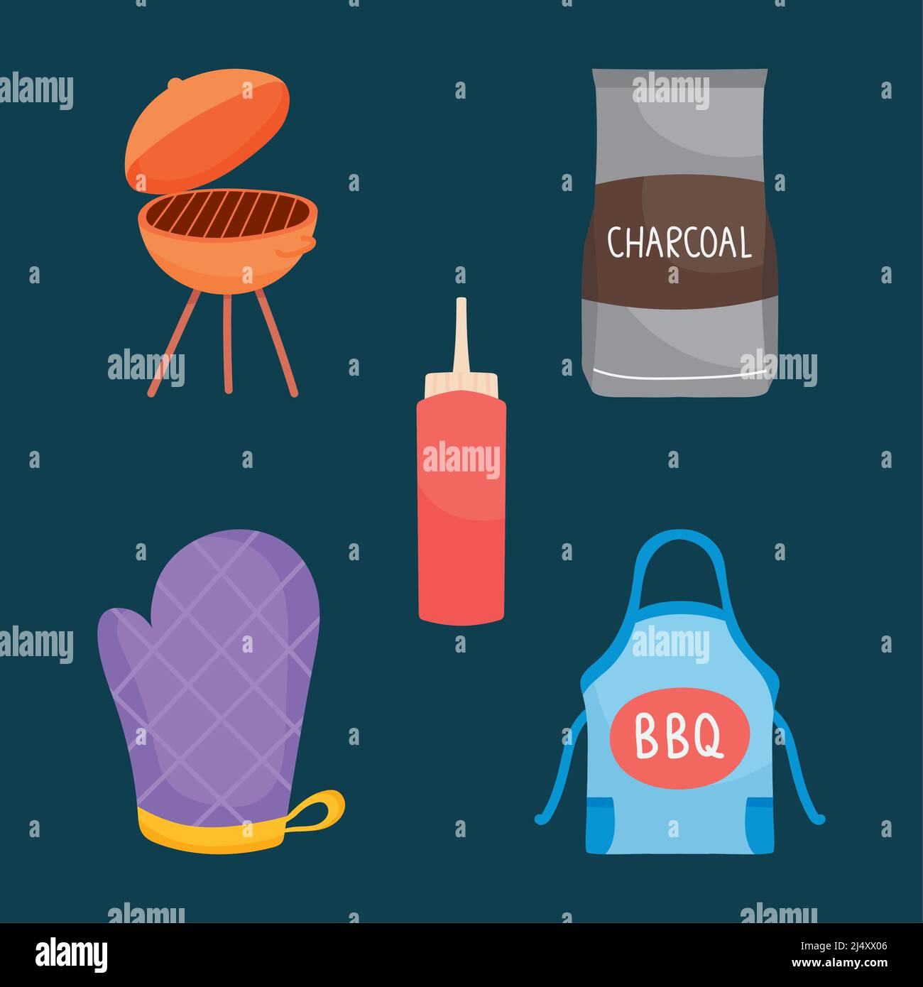 bbq icon set Stock Vector Image & Art - Alamy