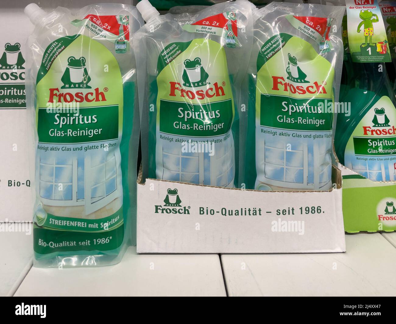 Nuremberg, Germany - April 04 2022: Spirit cleaner in the supermarket ...