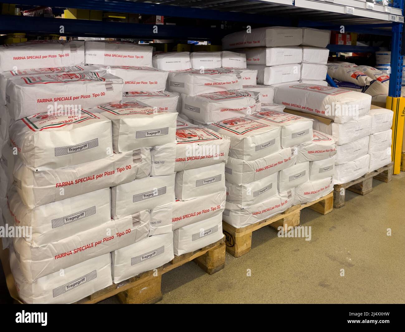 Nuremberg, Germany - April 04 2022: Flour rationing during pandemic and ...