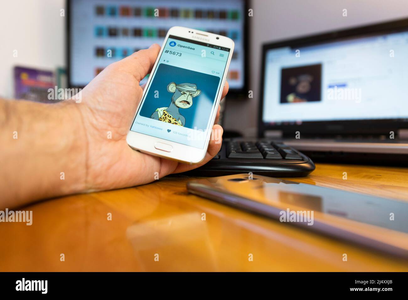 Belgrade, Serbia - April 15, 2022: The most expensive Bored Ape NFT ...