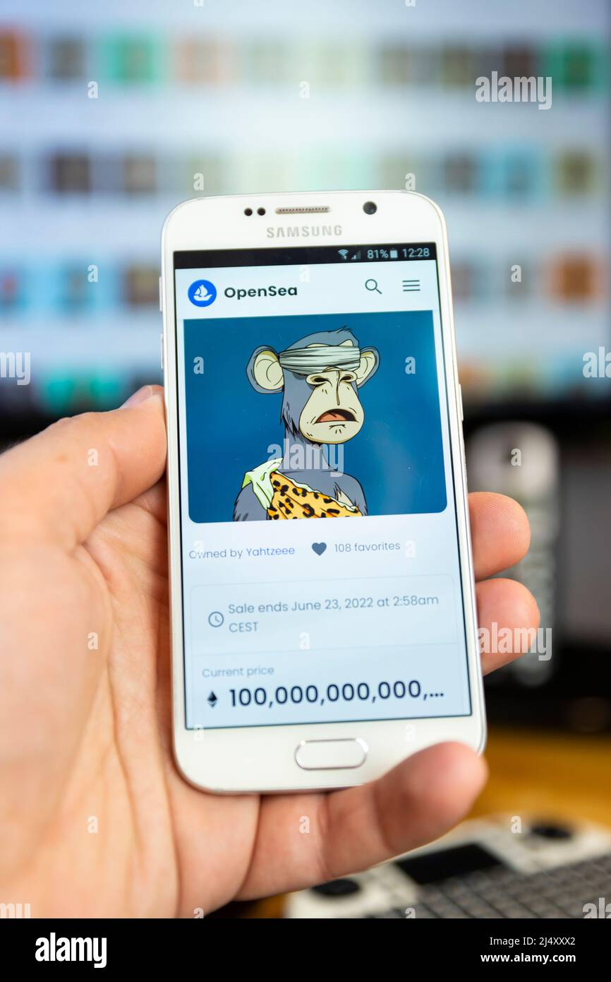 Belgrade, Serbia - April 15, 2022: The most expensive Bored Ape NFT ...