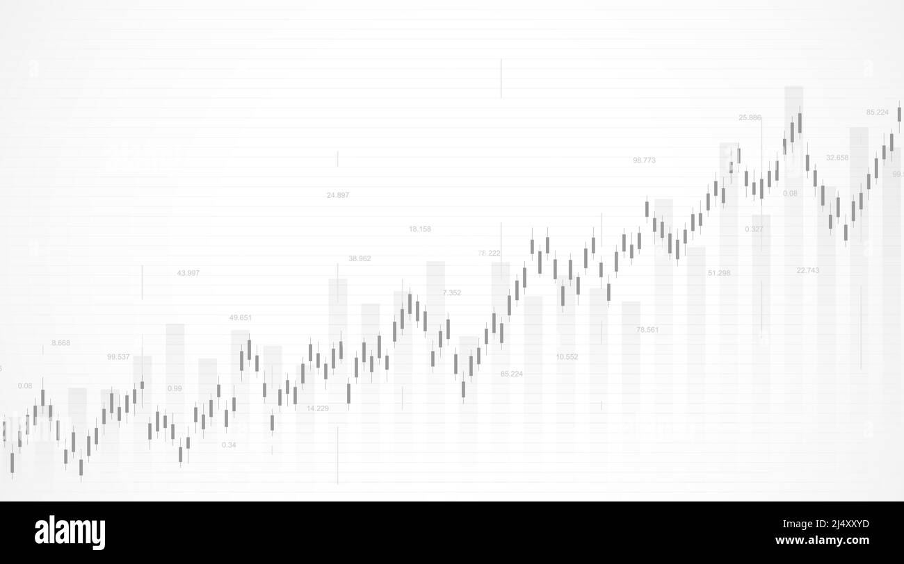 Financial chart background with uptrend line graph. Business candle ...