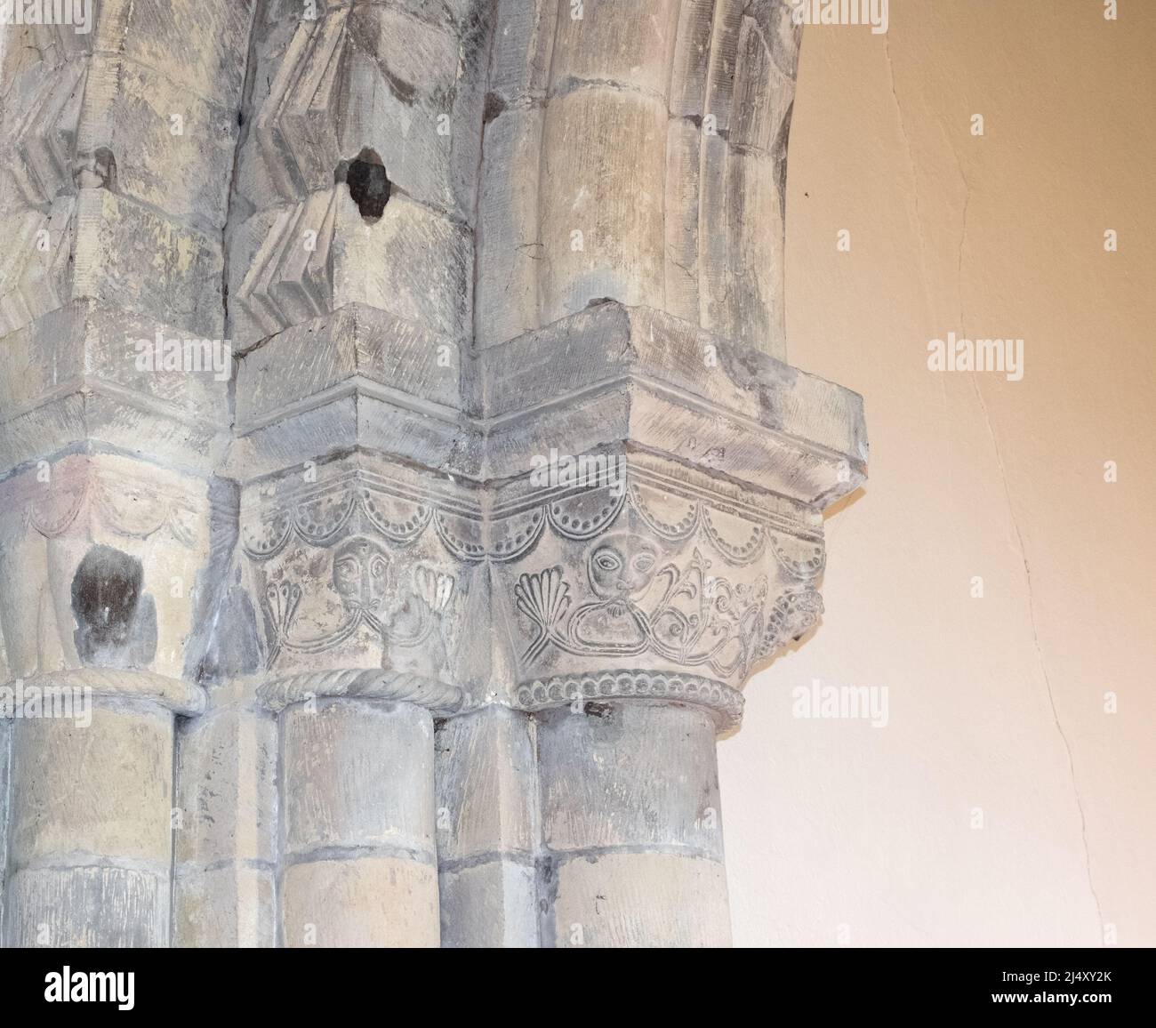 Saint Ethelburgh, Great Givendale Norman Arch Stock Photo - Alamy