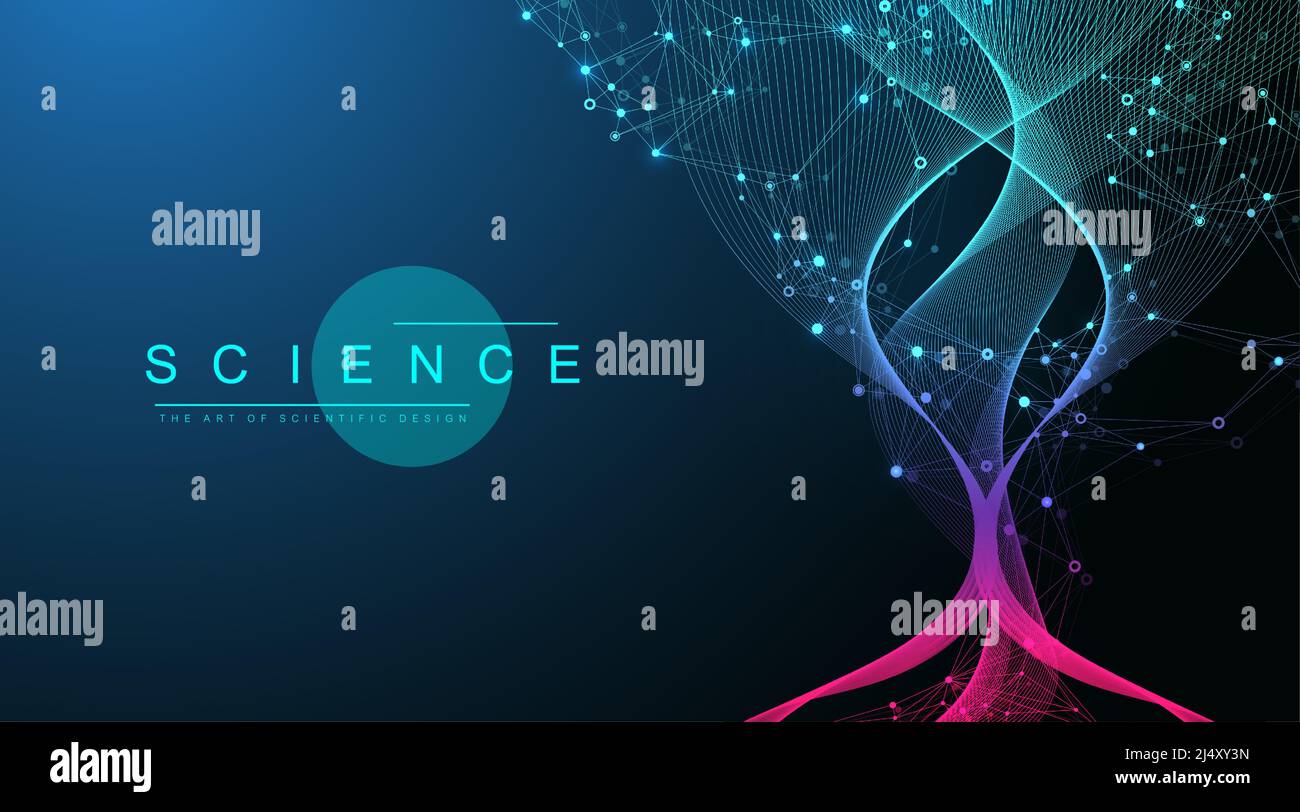 Scientific tree concept of network connection background. Database ...