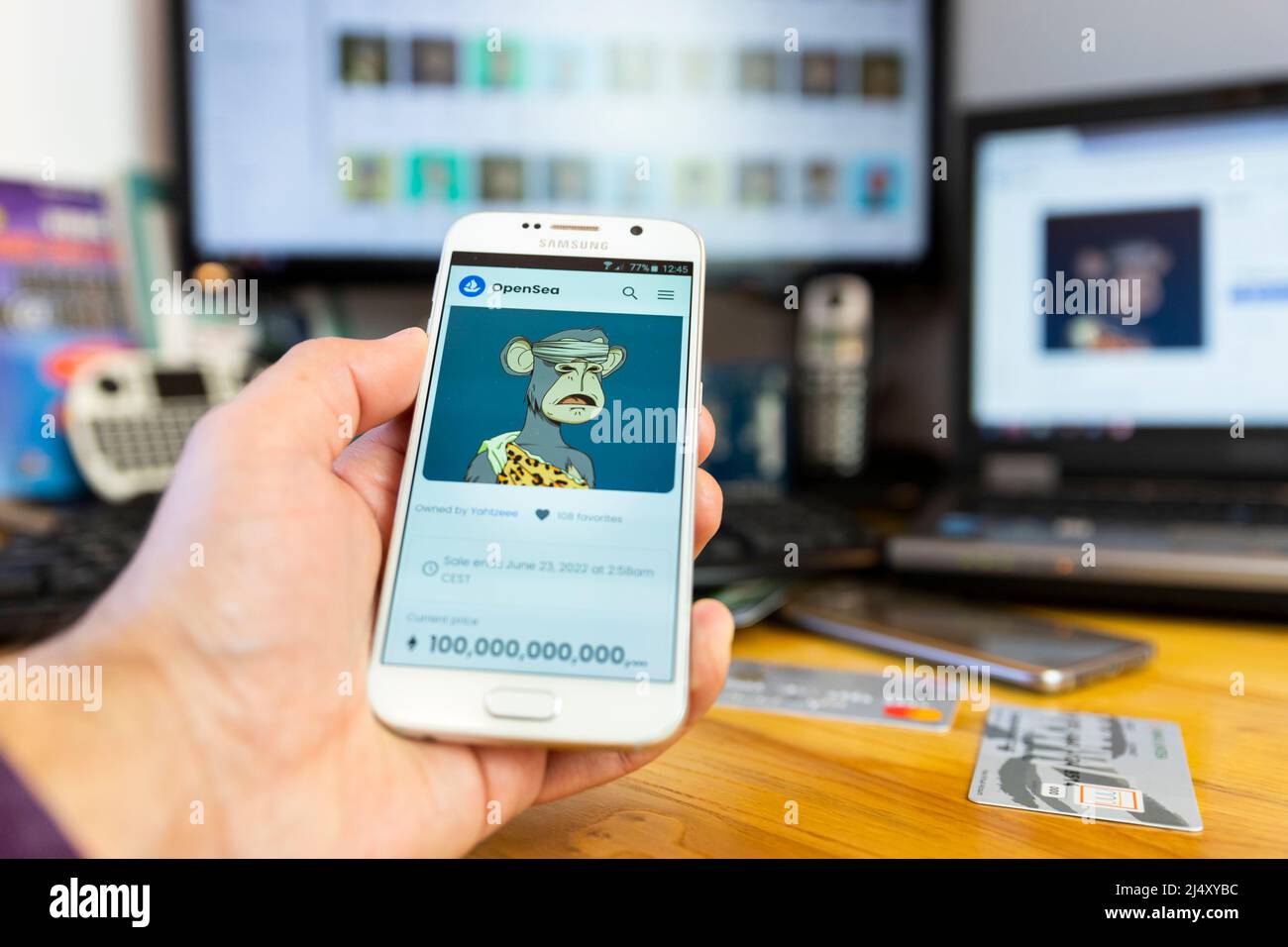 Belgrade, Serbia - April 15, 2022: The most expensive Bored Ape NFT ...