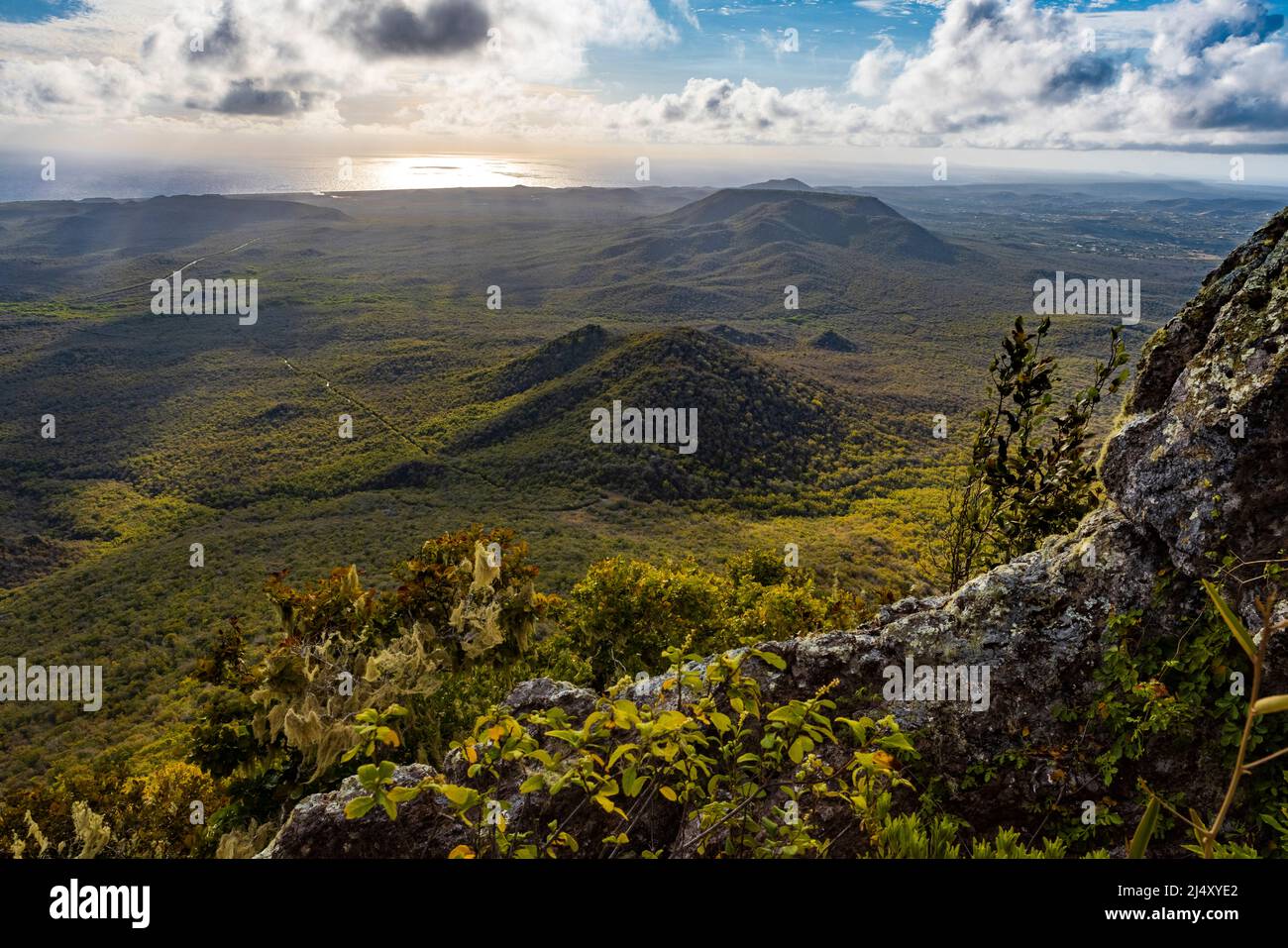 View from Mount Christoffel down to Christoffel National Park on the ...