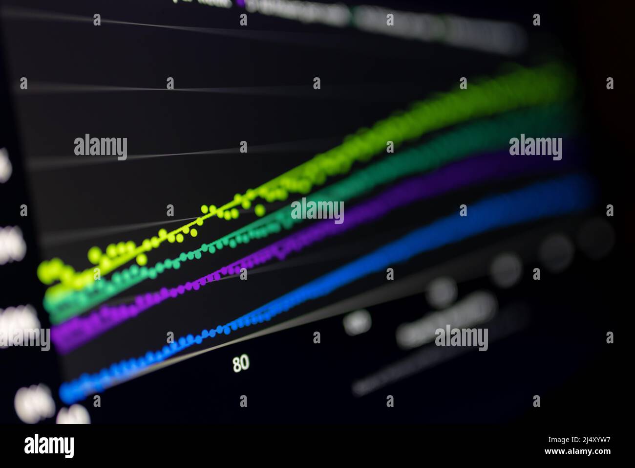 Graphic chart of computer technology machines on a screen Stock Photo ...