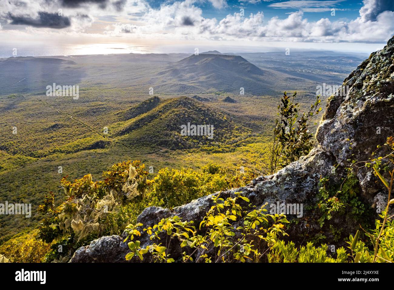 View from Mount Christoffel down to Christoffel National Park on the ...