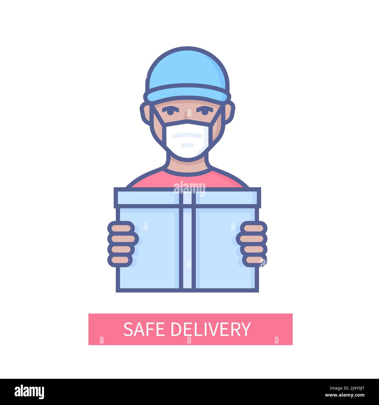 Safe delivery - modern colored line design style icon Stock Vector ...