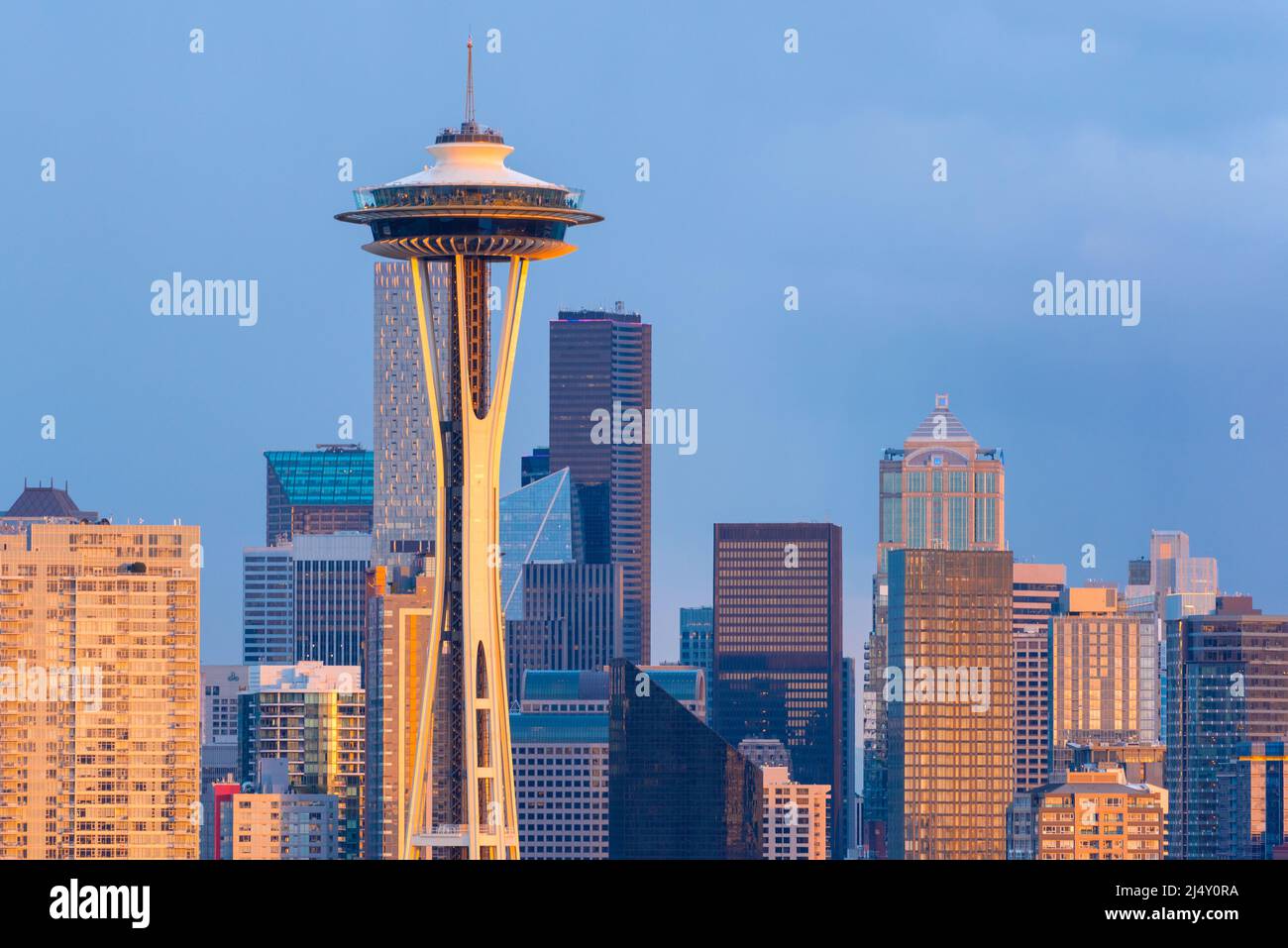 Seattle, Washington, skyline with Space Needle Stock Photo - Alamy