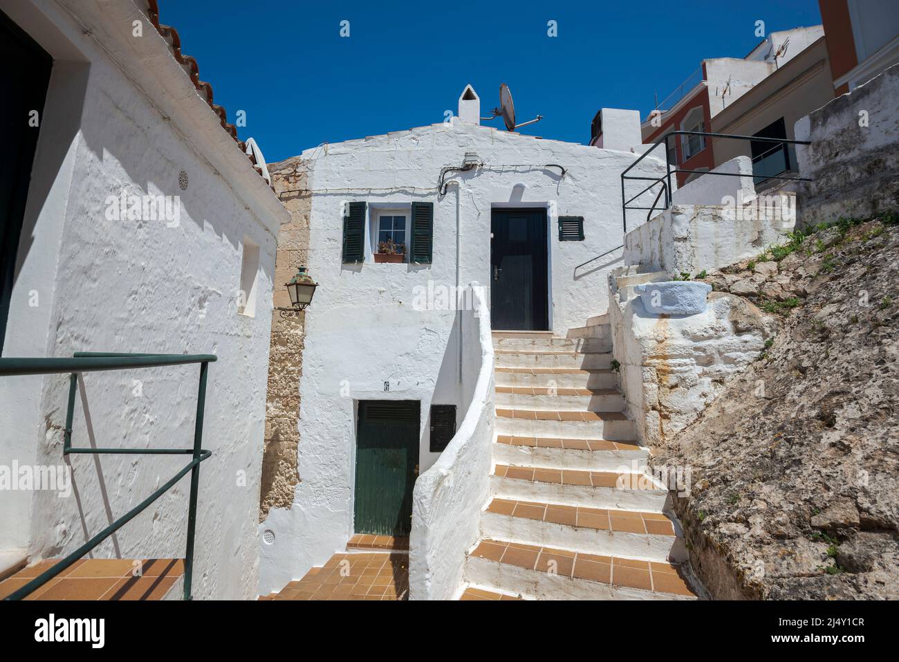 Traditional buildings in the city of Ciutadella de Menorca, Balearic ...
