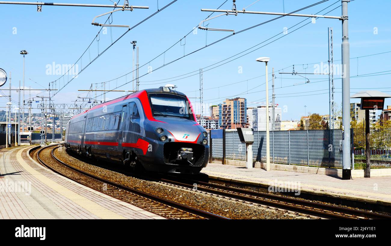 High-Speed Italian Train Frecciargento by Trenitalia, Italy Stock Photo ...