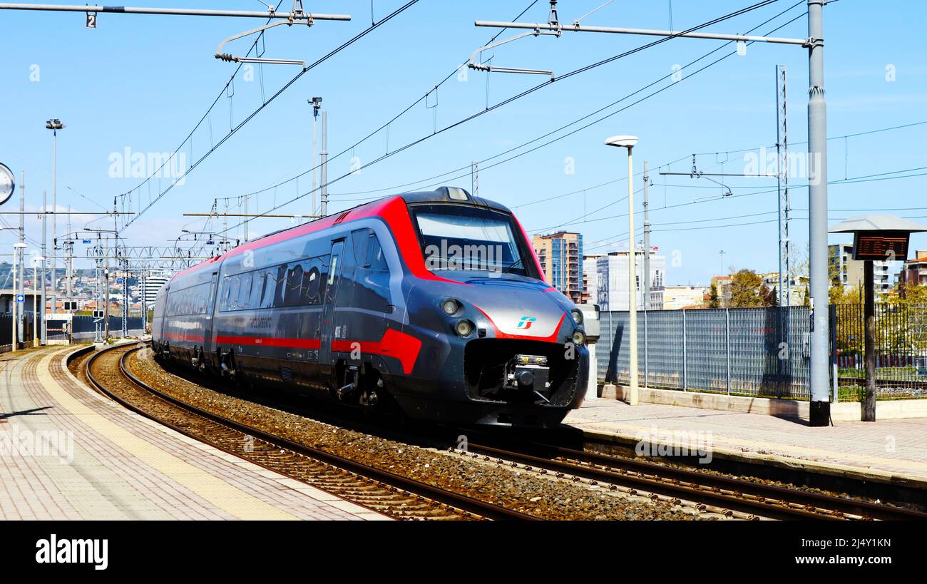 High-Speed Italian Train Frecciargento by Trenitalia, Italy Stock Photo ...