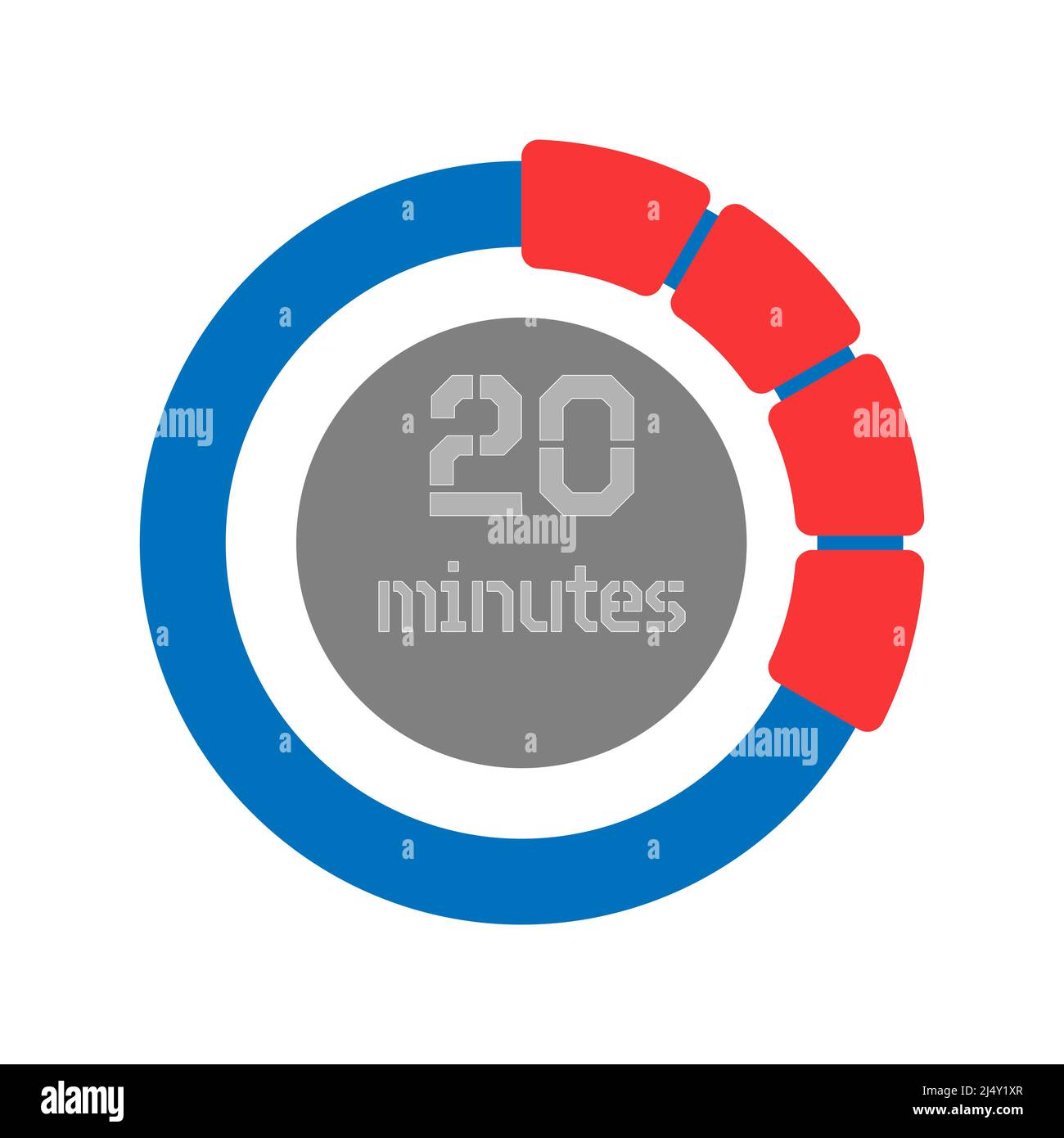 20 minutes. Creative design of the dial with time indication. Flat ...