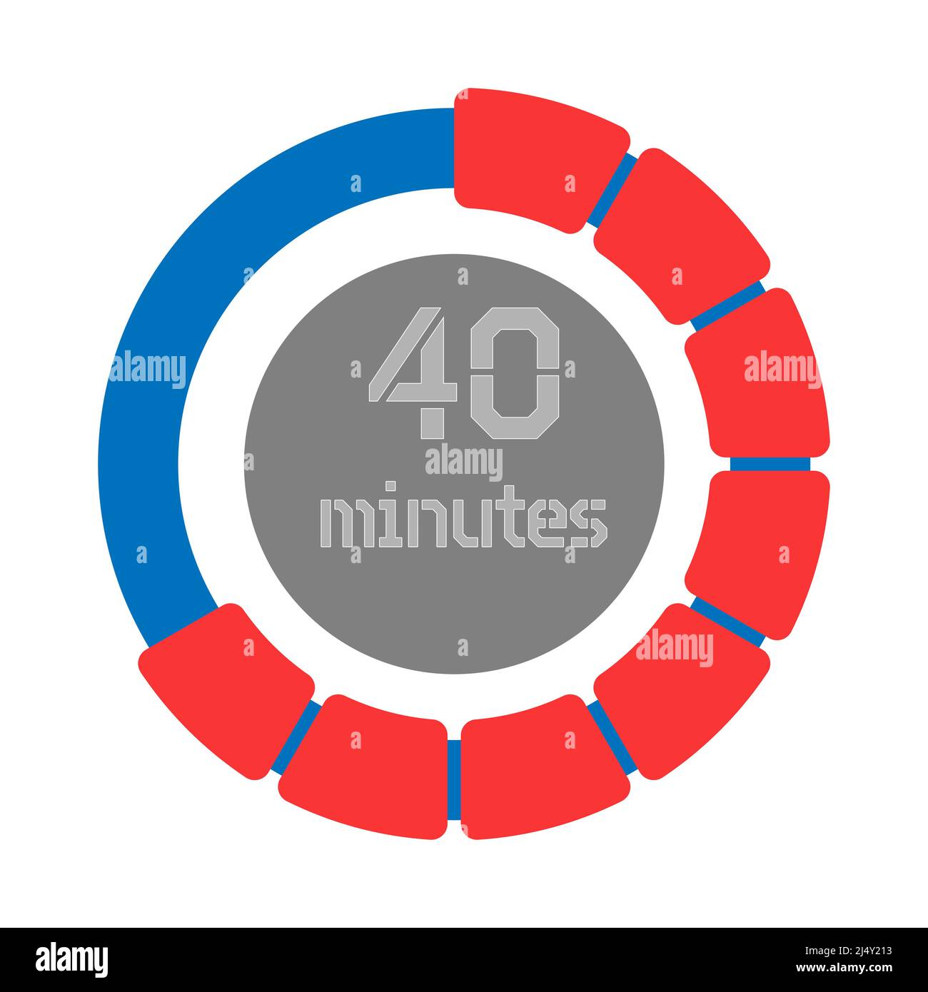 40 minutes. Creative design of the dial with time indication. Flat ...