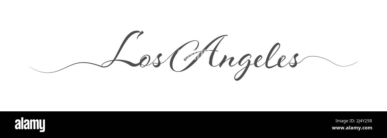 Los Angeles. The name of the city is written in a calligraphic ...