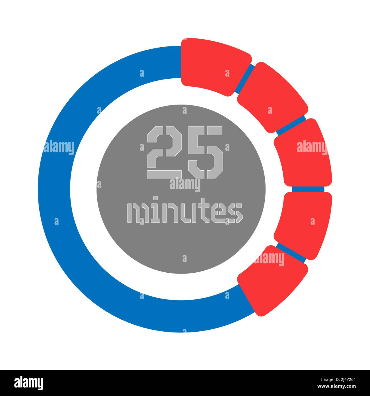 25 minutes. Creative design of the dial with time indication. Flat ...