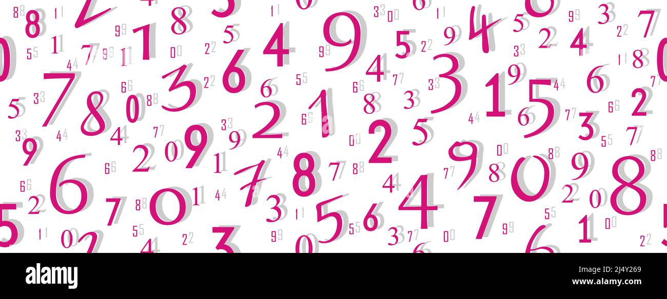 Seamless pattern of numbers of different sizes. Illustration for ...