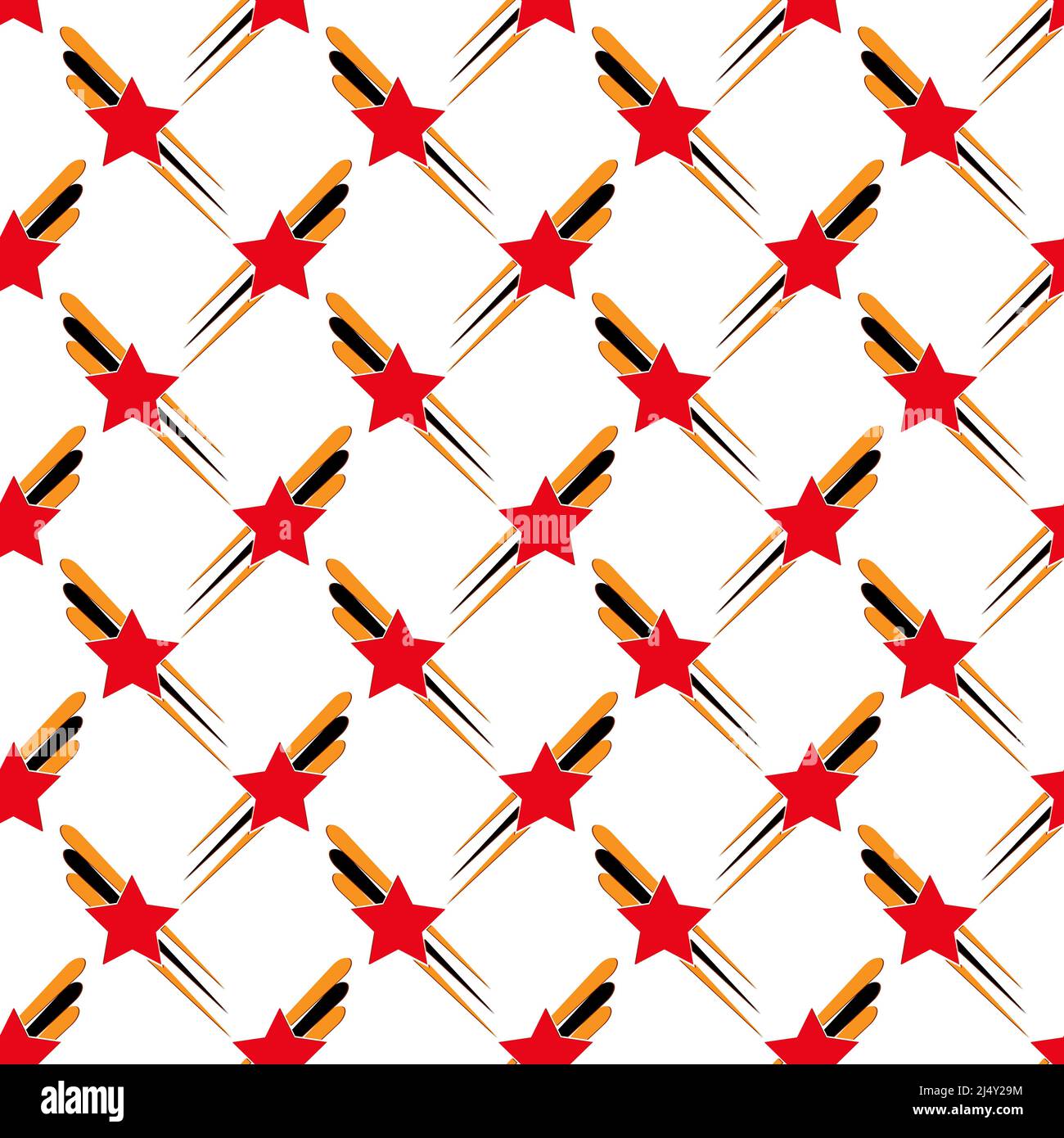 pattern with a star and orange rays. Illustration for texture, textiles ...