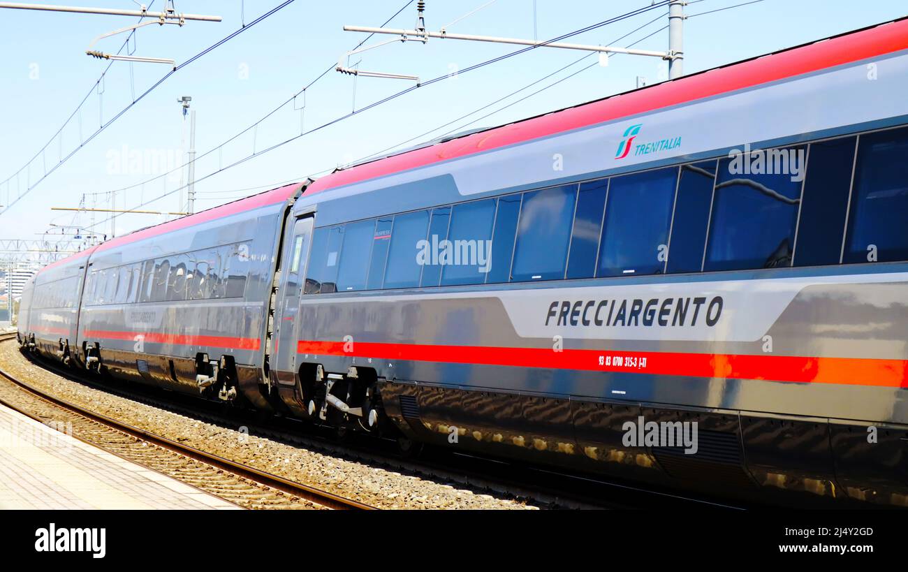 High-Speed Italian Train Frecciargento by Trenitalia, Italy Stock Photo - Alamy