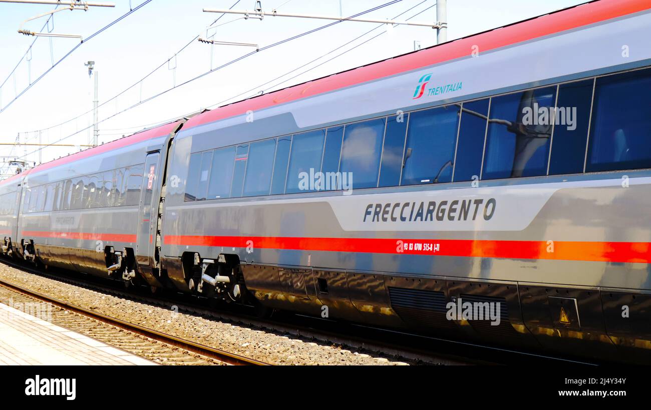 High-Speed Italian Train Frecciargento by Trenitalia, Italy Stock Photo - Alamy