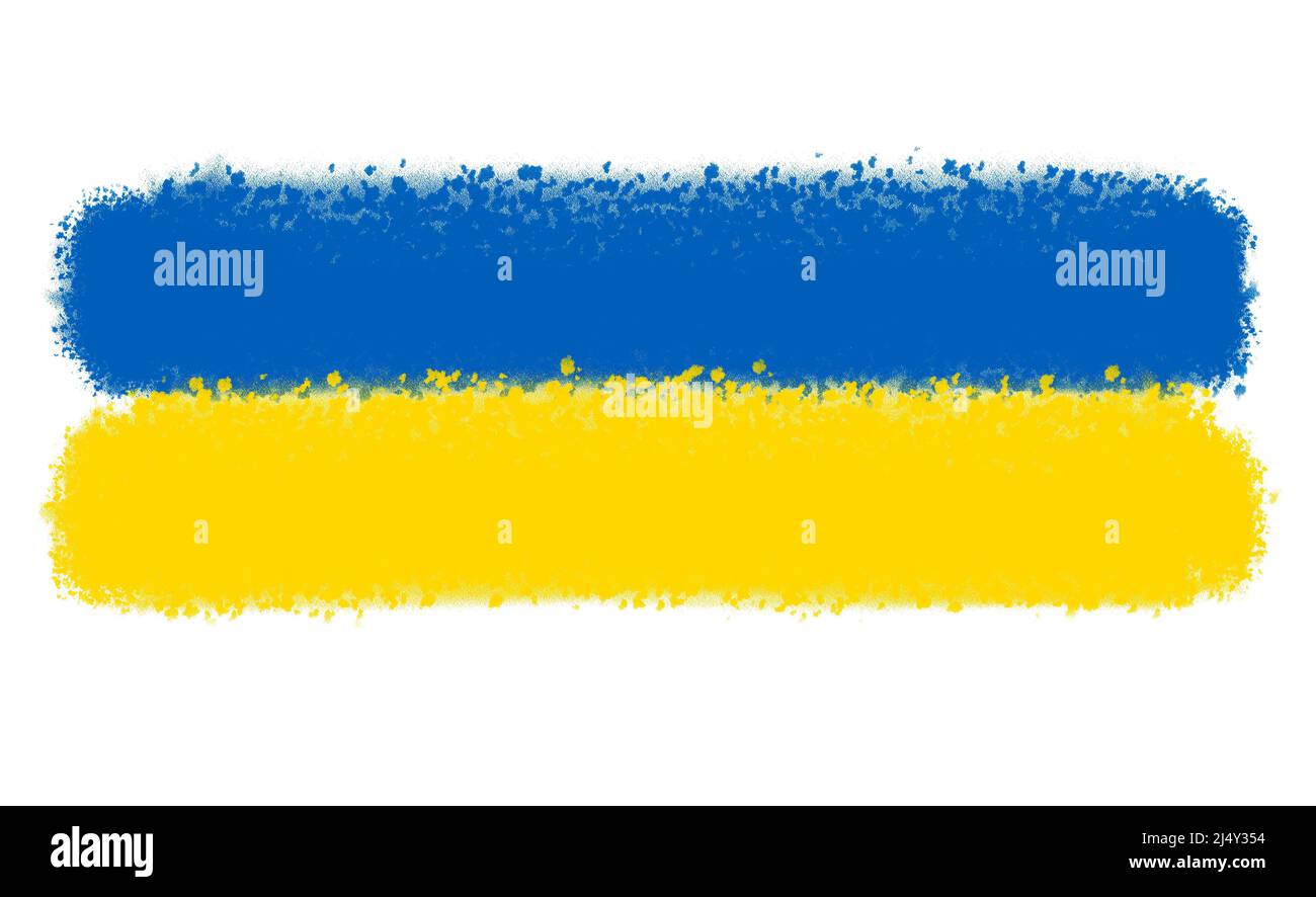 Stand with Ukraine: Ukrainian flag painted over white Stock Photo - Alamy