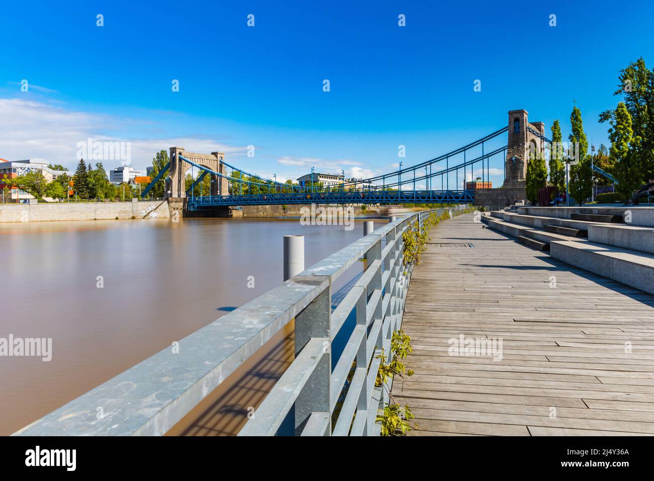 Wroclaw, Poland - April 2021: View to the Grunwald Bridge from Maria ...