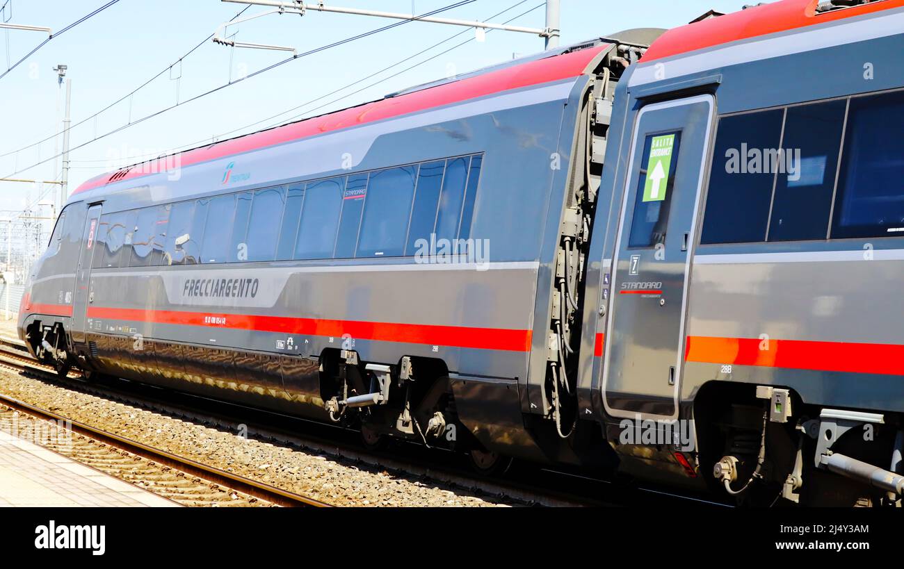 High-Speed Italian Train Frecciargento by Trenitalia, Italy Stock Photo ...