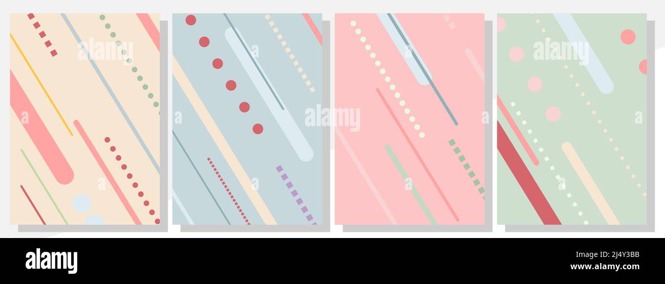 set of abstract color patterns with different geometric shapes ...