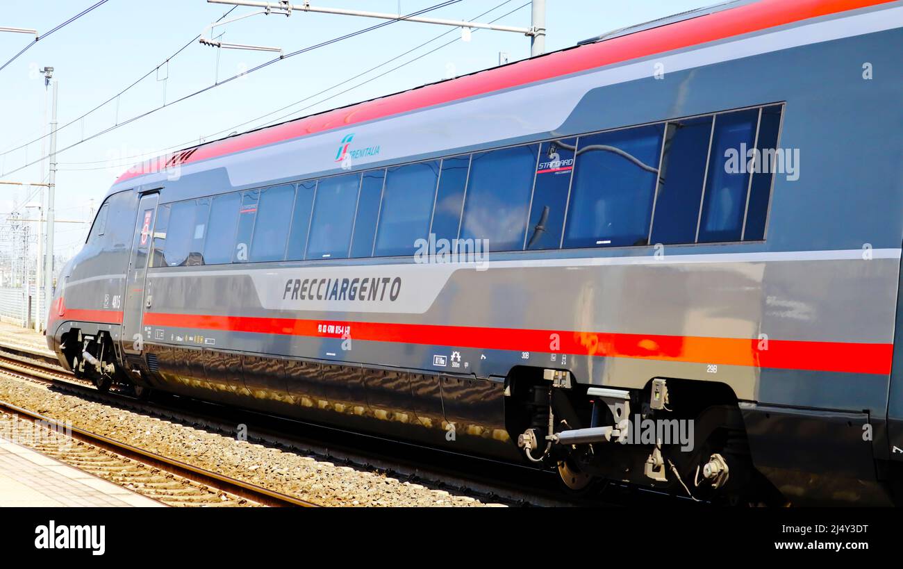 High-Speed Italian Train Frecciargento by Trenitalia, Italy Stock Photo ...