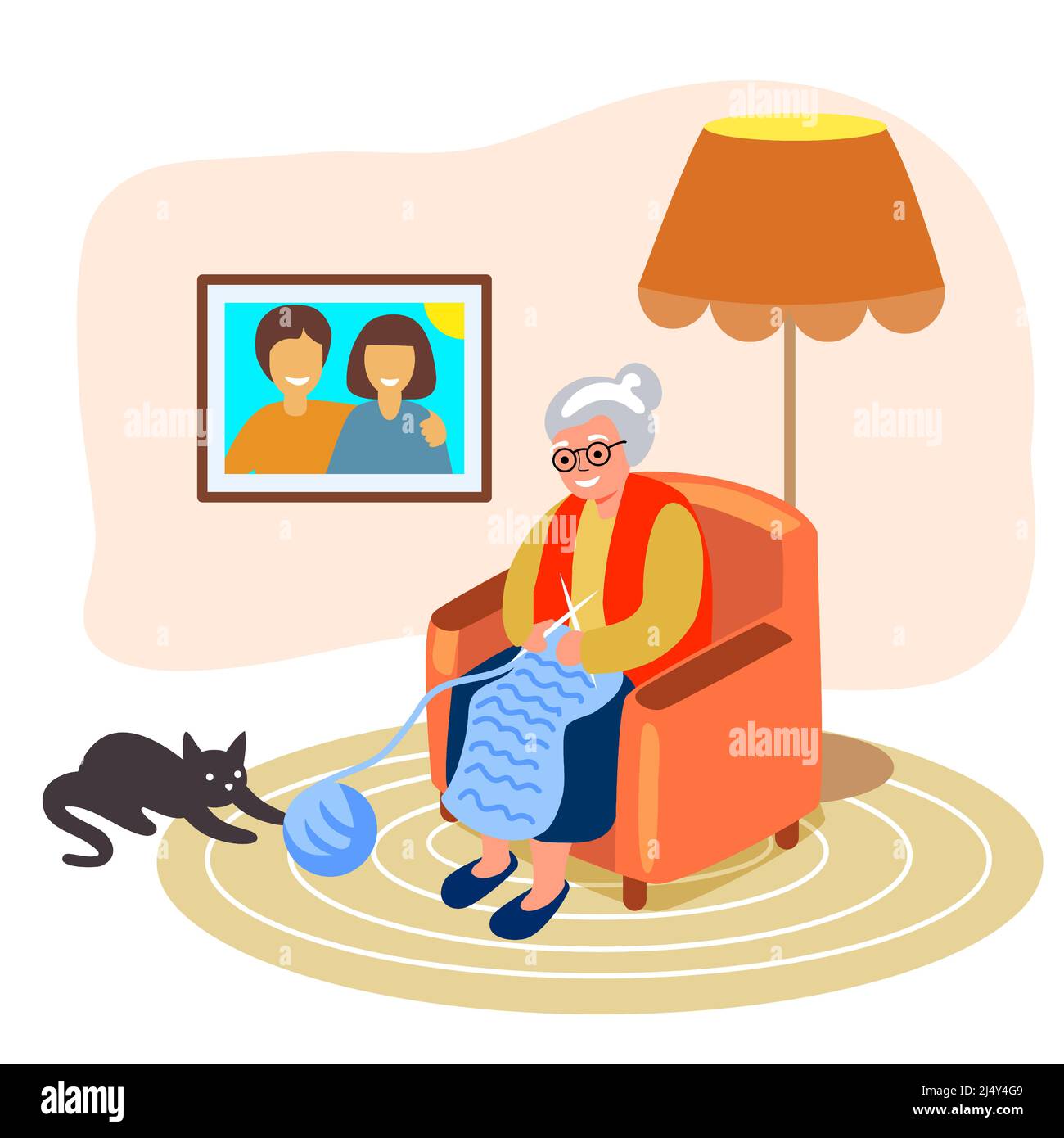 Clipart Grandma Knitting