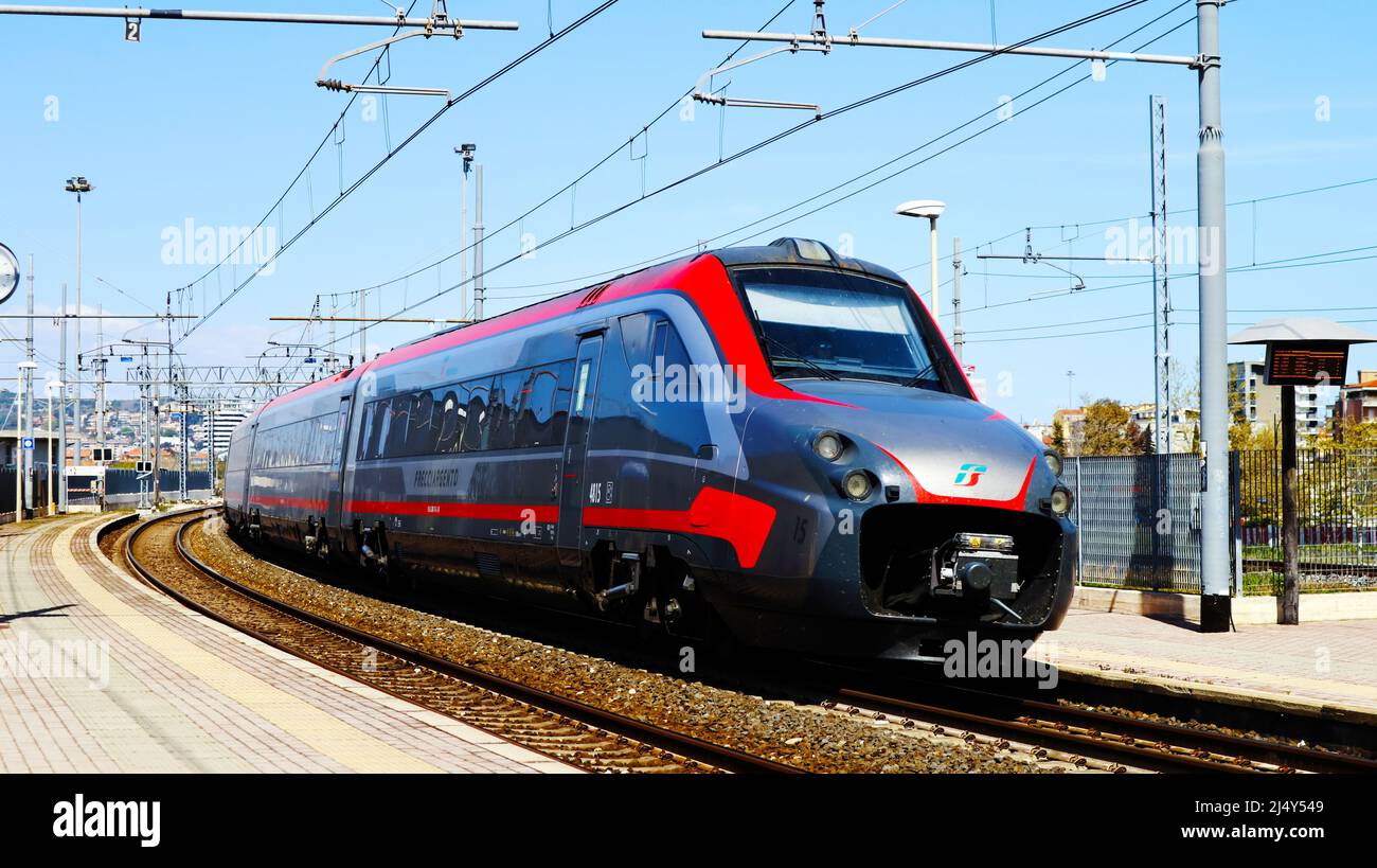 High-Speed Italian Train Frecciargento by Trenitalia, Italy Stock Photo ...