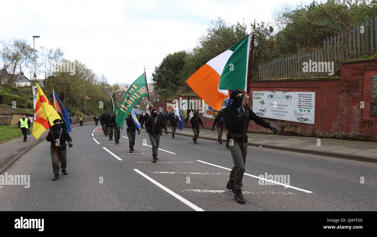 Saoradh Colour Party at Creggan estate, as they march from Free Derry ...